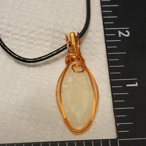 Jewelry | Handmade Copper Wire Wrapped White Stone Made Of Resin | Poshmark